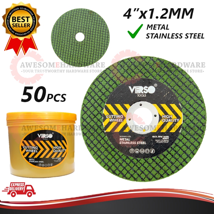 VERSO 4" 1.2MM GREEN CUTTING WHEEL FOR METAL AND STAINLESS STEEL INOX ...