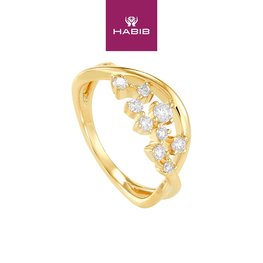 HABIB CHIC | Crossover Band Diamond Ring in 375/9K Yellow Gold ...