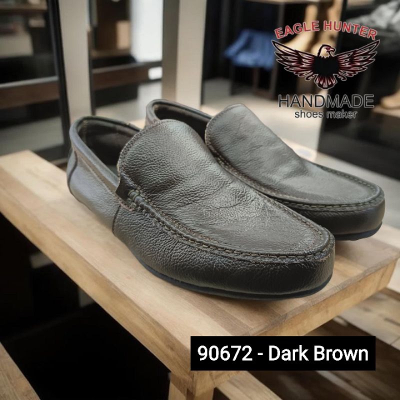 90672 - Dark Brown - Men Leather Loafer Shoe Kasut Kulit Lelaki ...