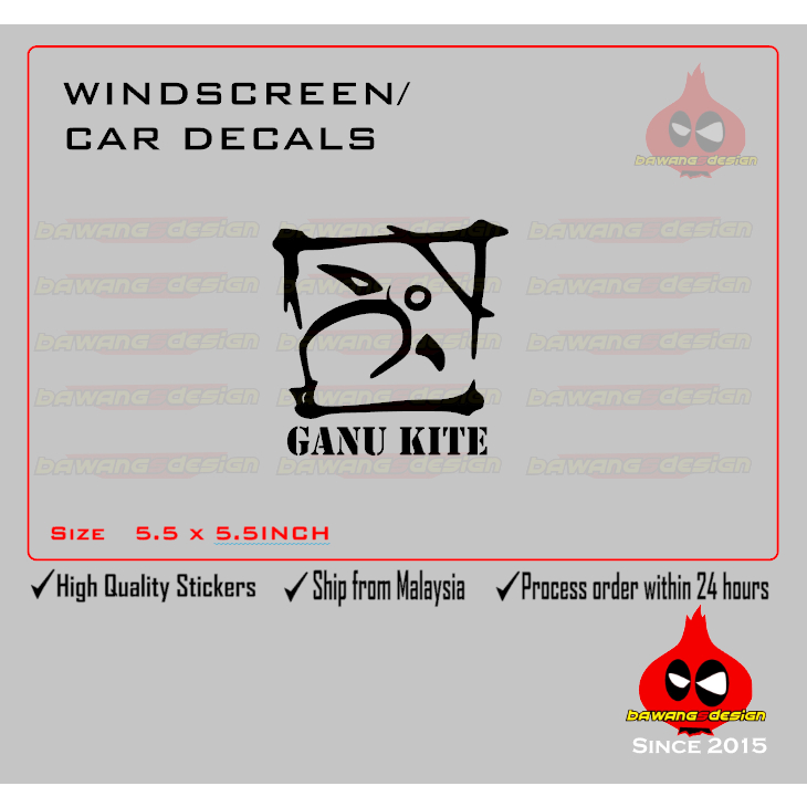 Sticker "Ganu Kite" Penyu Terengganu Pelancongan Car Decals Pelekat ...