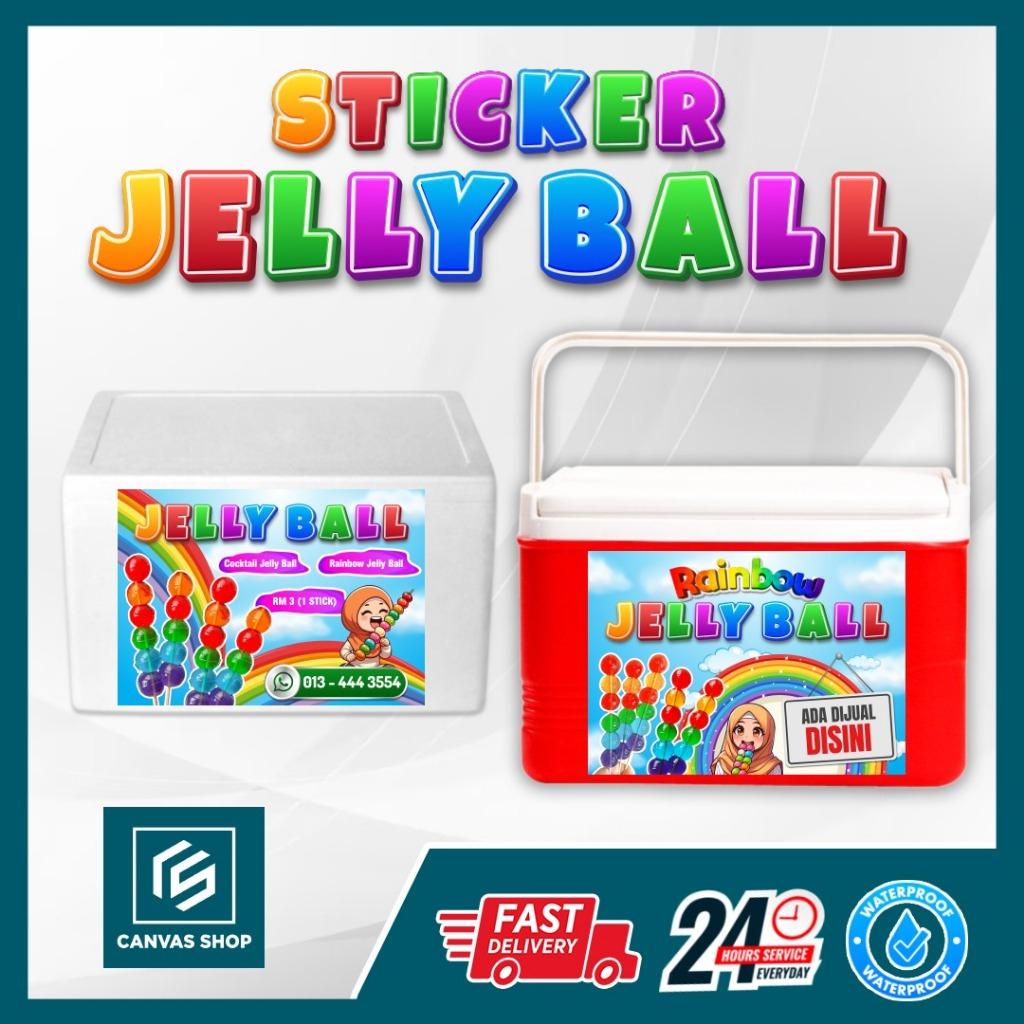 A4/A3 ICE BOX STICKER RAINBOW JELLY BALL WATERPROOF | Shopee Malaysia