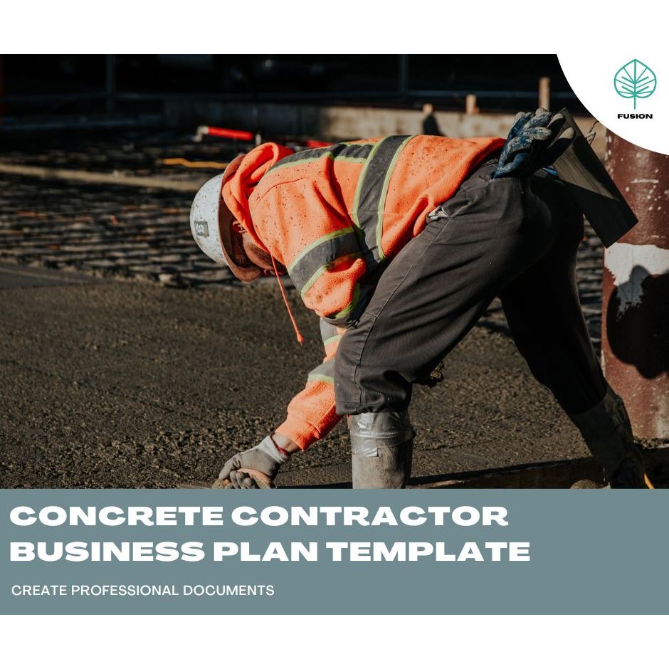 CONCRETE CONTRACTOR BUSINESS PLAN, FINANCIAL PROJECTION, CASHFLOW ...