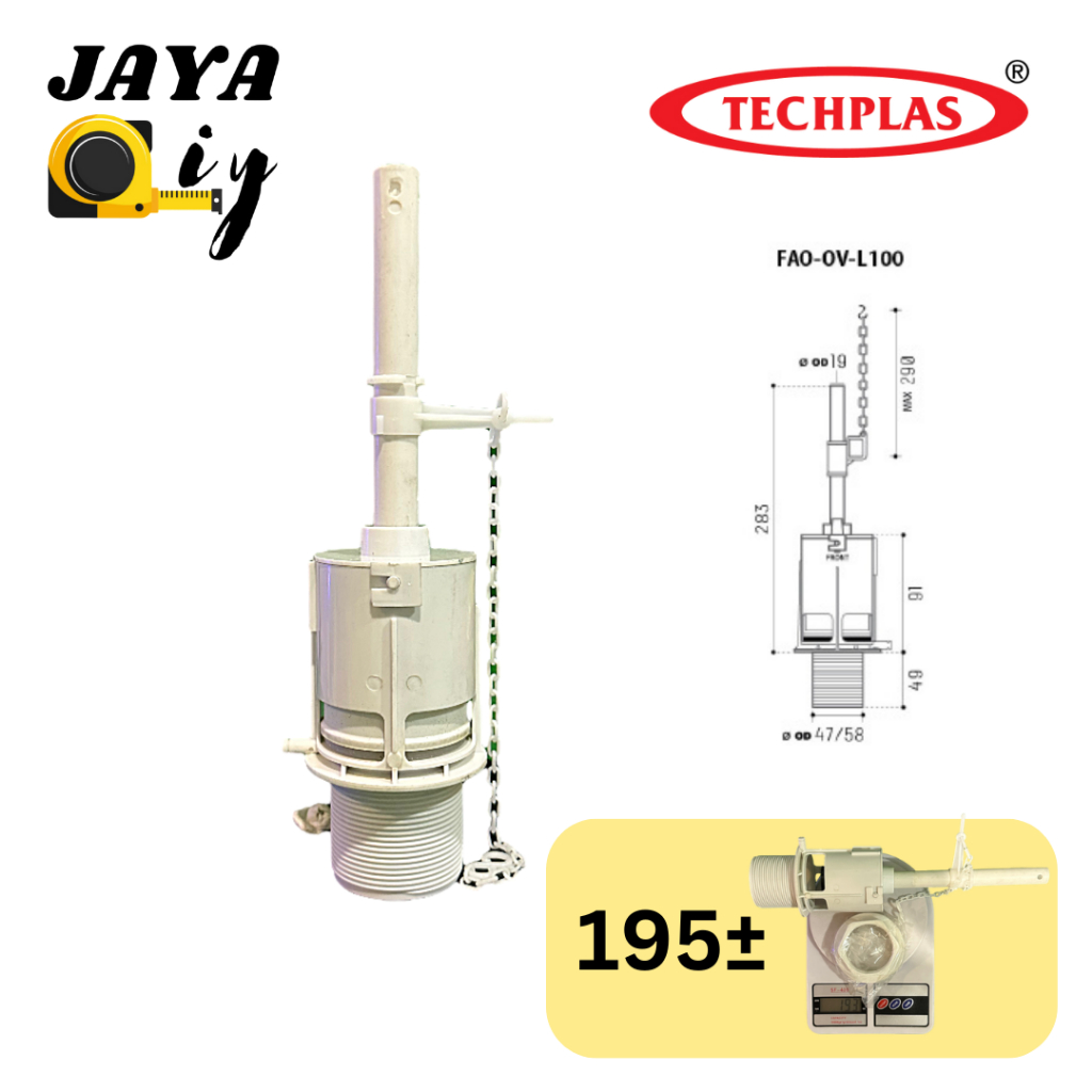 Techplas 40/50mm S/Flush Lever Lift up Outlet Valve Handle Flushing Cistern Toilet OV-L100 ...