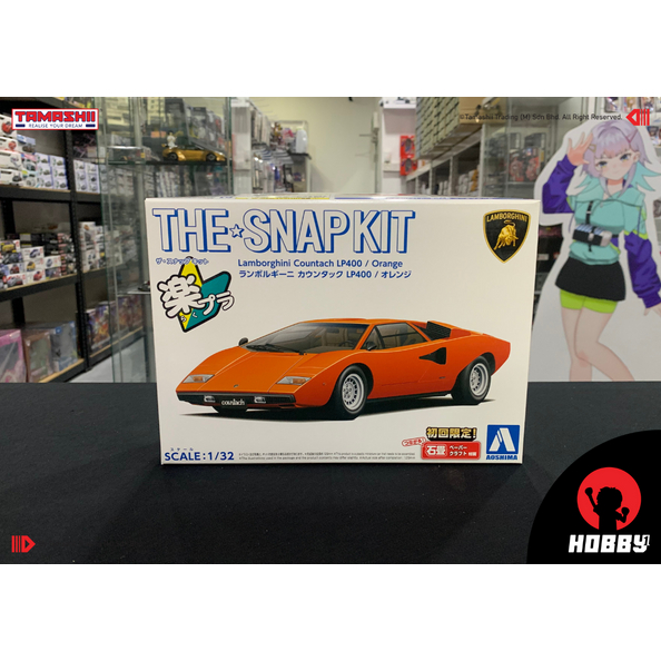 Aoshima The Snap Kit Lamborghini Countach LP400(Orange) (Scale 1/32 ...