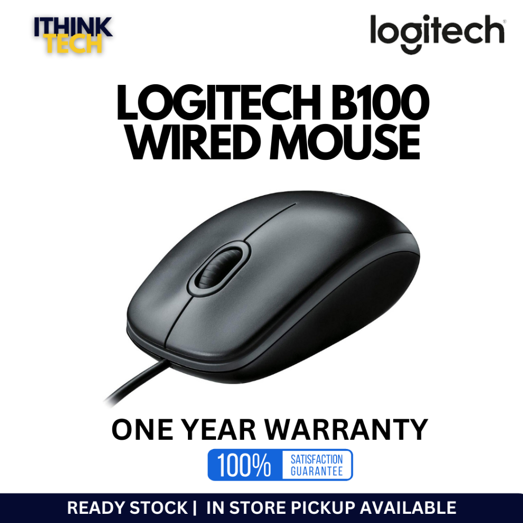 LOGITECH WIRED/OPTICAL MOUSE B100 800DPI WINDOWS/MAC | Shopee Malaysia