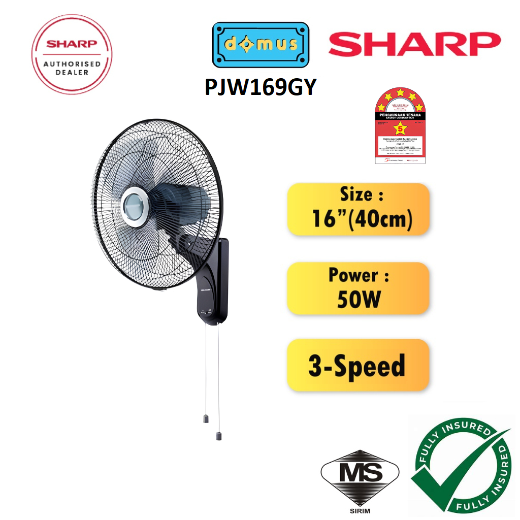Sharp 16 Inch Wall Fan with 3 Speed Kipas Angin Dinding 16" Murah 墙壁风扇 ...