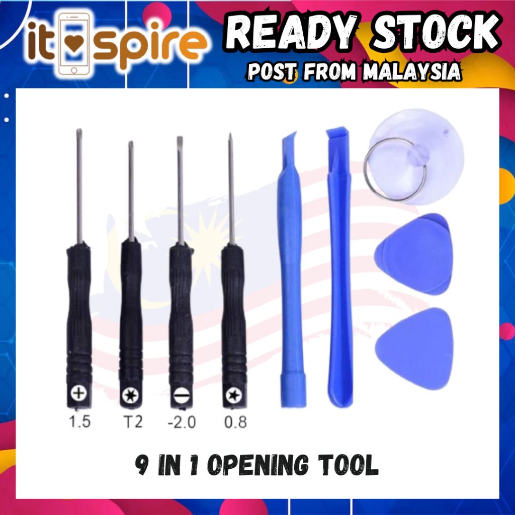 UNIVERSAL 9 IN 1 OPENING TOOL FOR MOBILE TOOL KIT | Shopee Malaysia