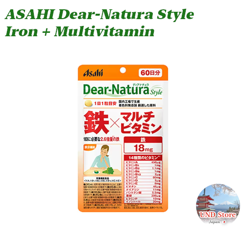 ASAHI Dear Natura Style Iron + Multivitamin Supplement 60 Days【Direct ...