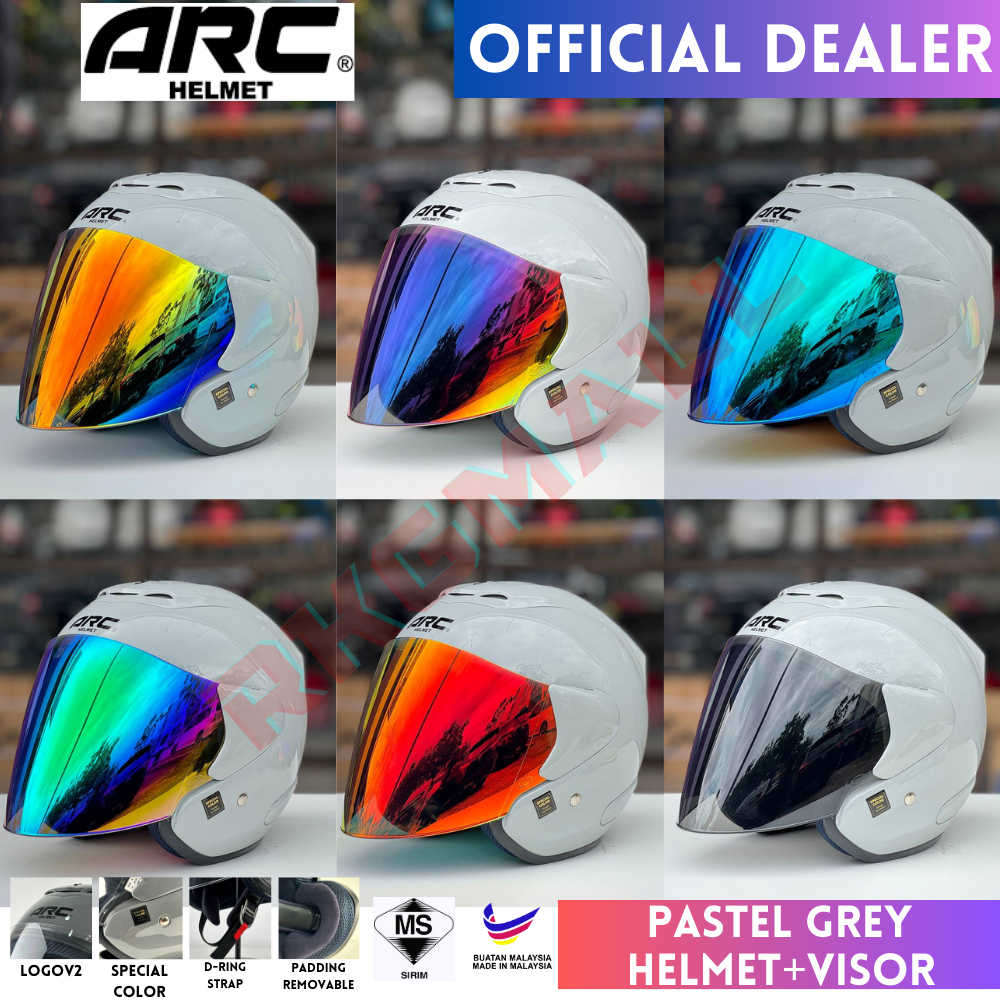 ARC Ritz Pastel Grey SPECIAL COLOR 2024 💯 ORIGINAL Helmet+Visor ...