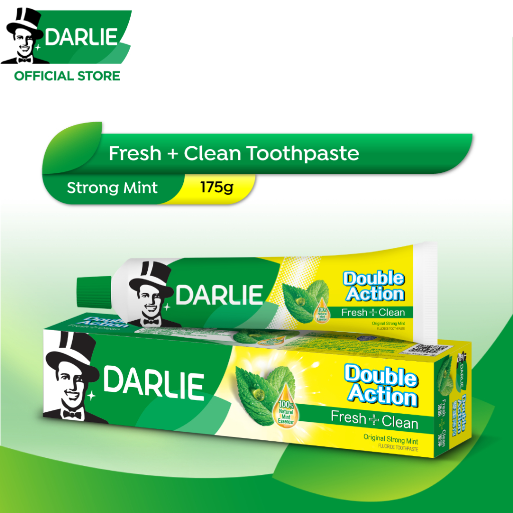 DARLIE Double Action Fresh + Clean Strong Mint Toothpaste 175g | Shopee ...