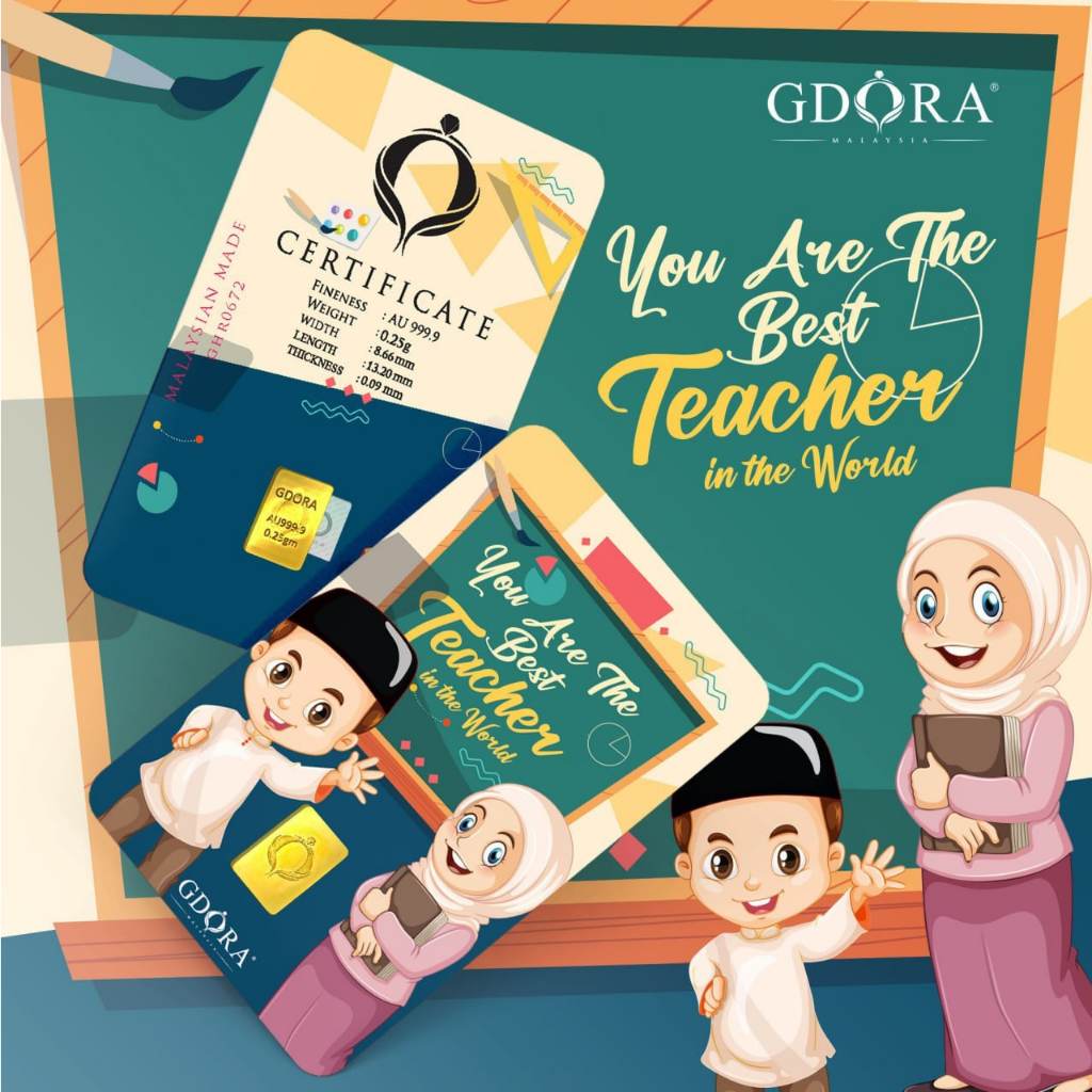 GDORA Gold Bar Teacher's Day 0.25gram 999.9 | Shopee Malaysia