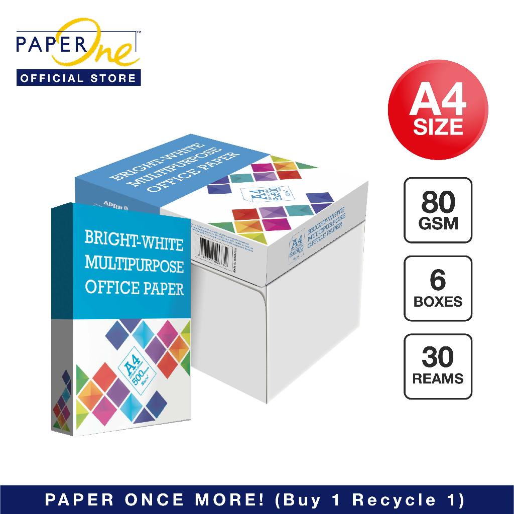 Bright-White A4 Multipurpose Office Paper 80gsm (6 Boxes) | Shopee Malaysia