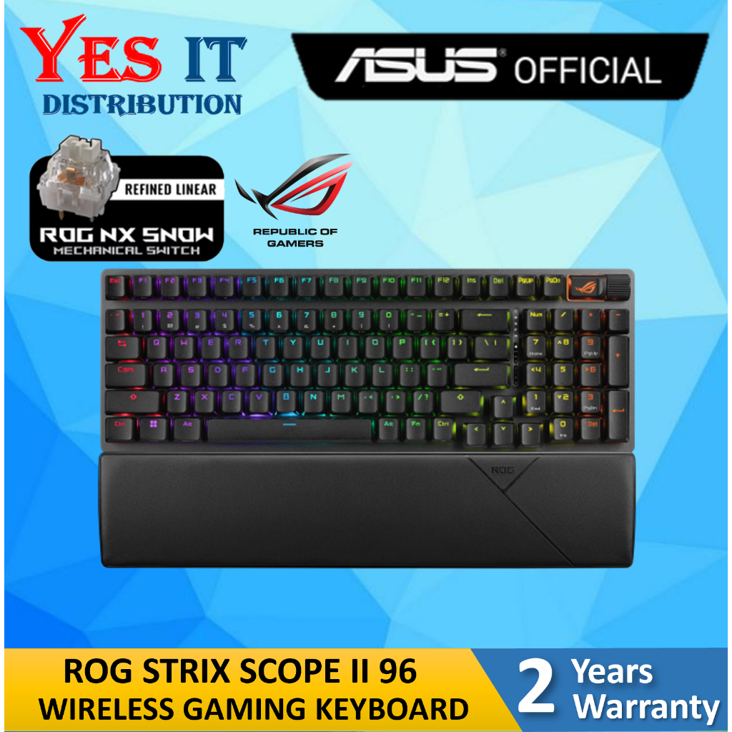 ASUS X901 ROG Strix Scope II 96 NX Snow Mechanical Tri-Mode Wireless ...