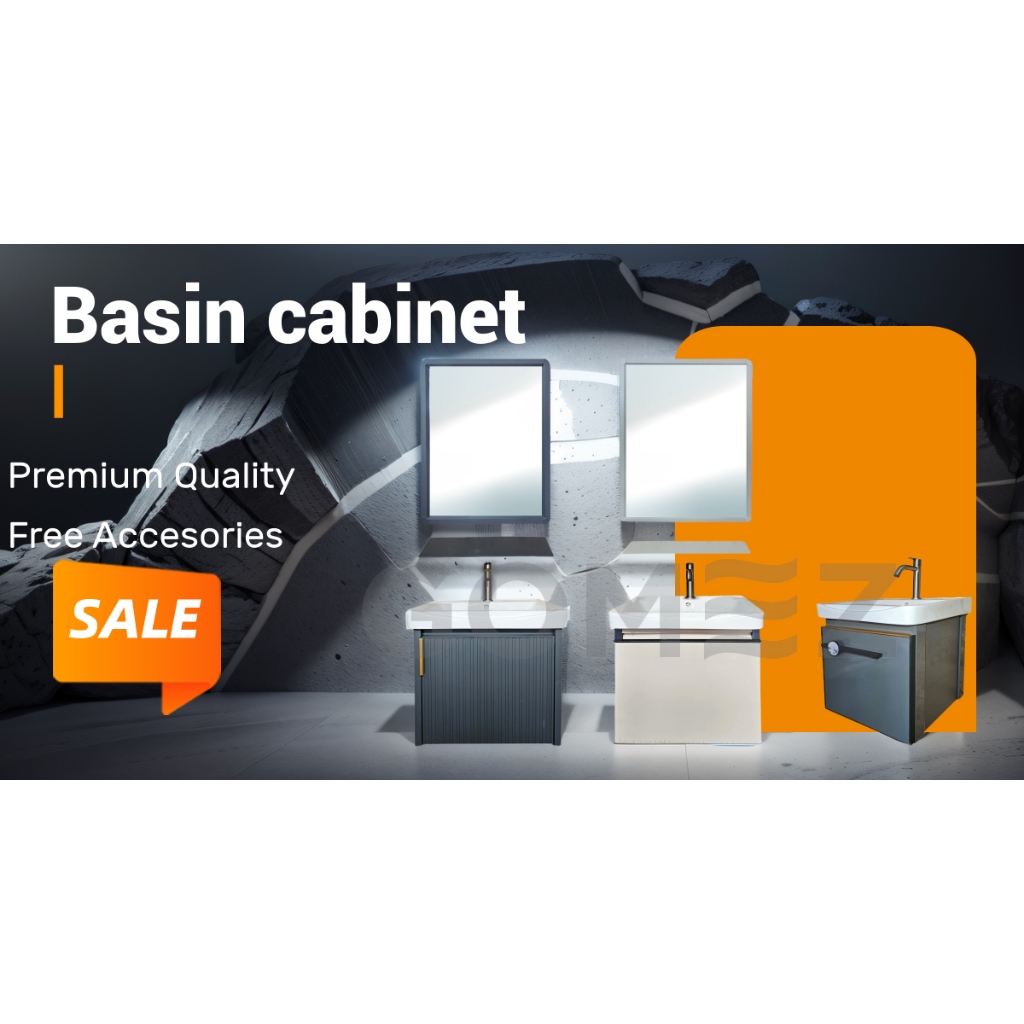 GOMEZ Aluminum Bathroom Cabinet Basin Set Ceramic Sink with Mirror and ...