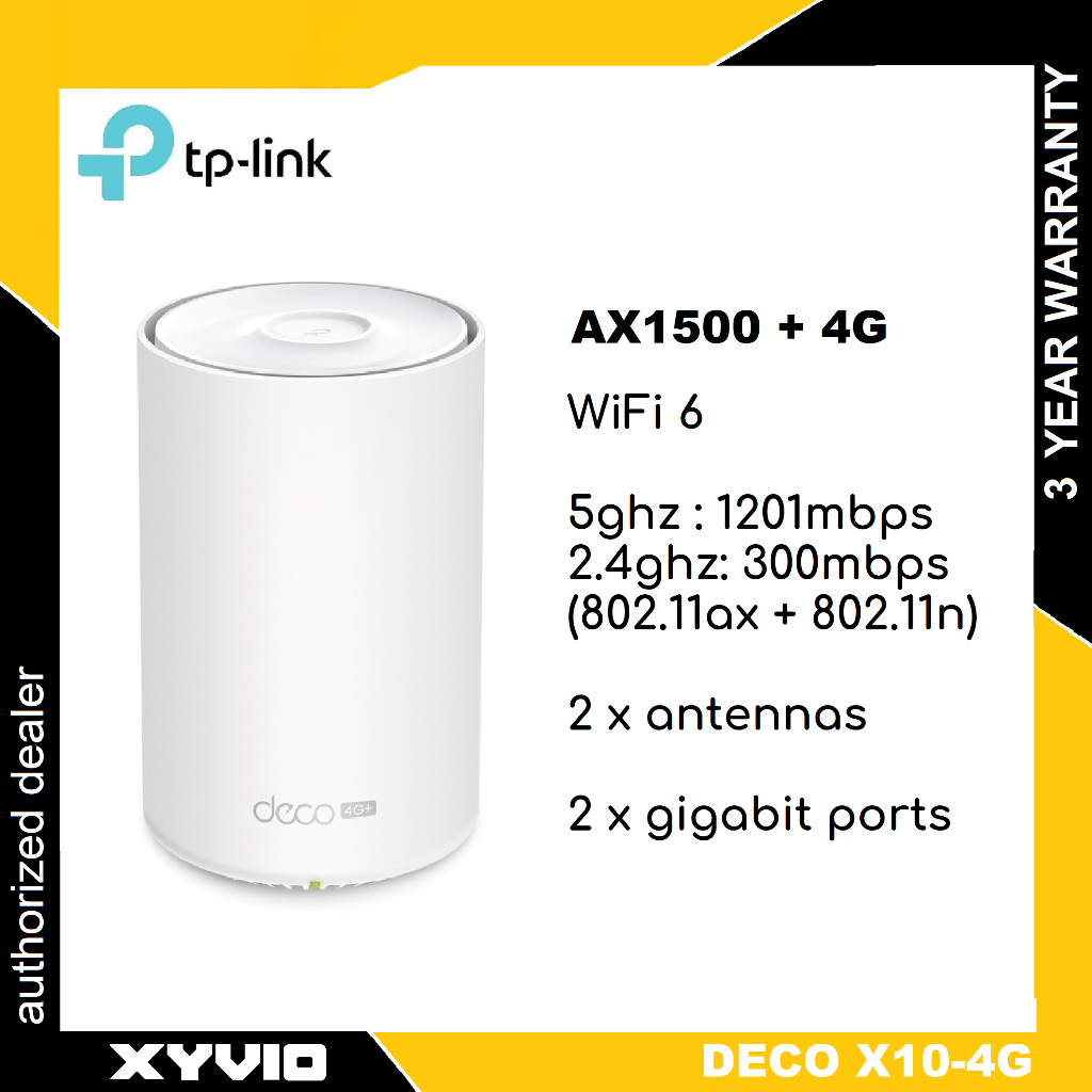 TP-LINK Deco X10-4G AX1500 Whole Home Mesh Wi-Fi 6 System Modem Router ...