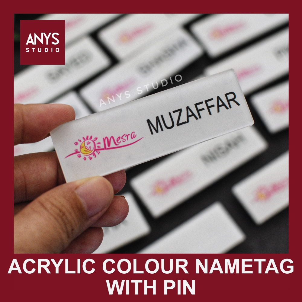 [Custom Made] Double Acrylic Colour Nametag With Pin | Shopee Malaysia