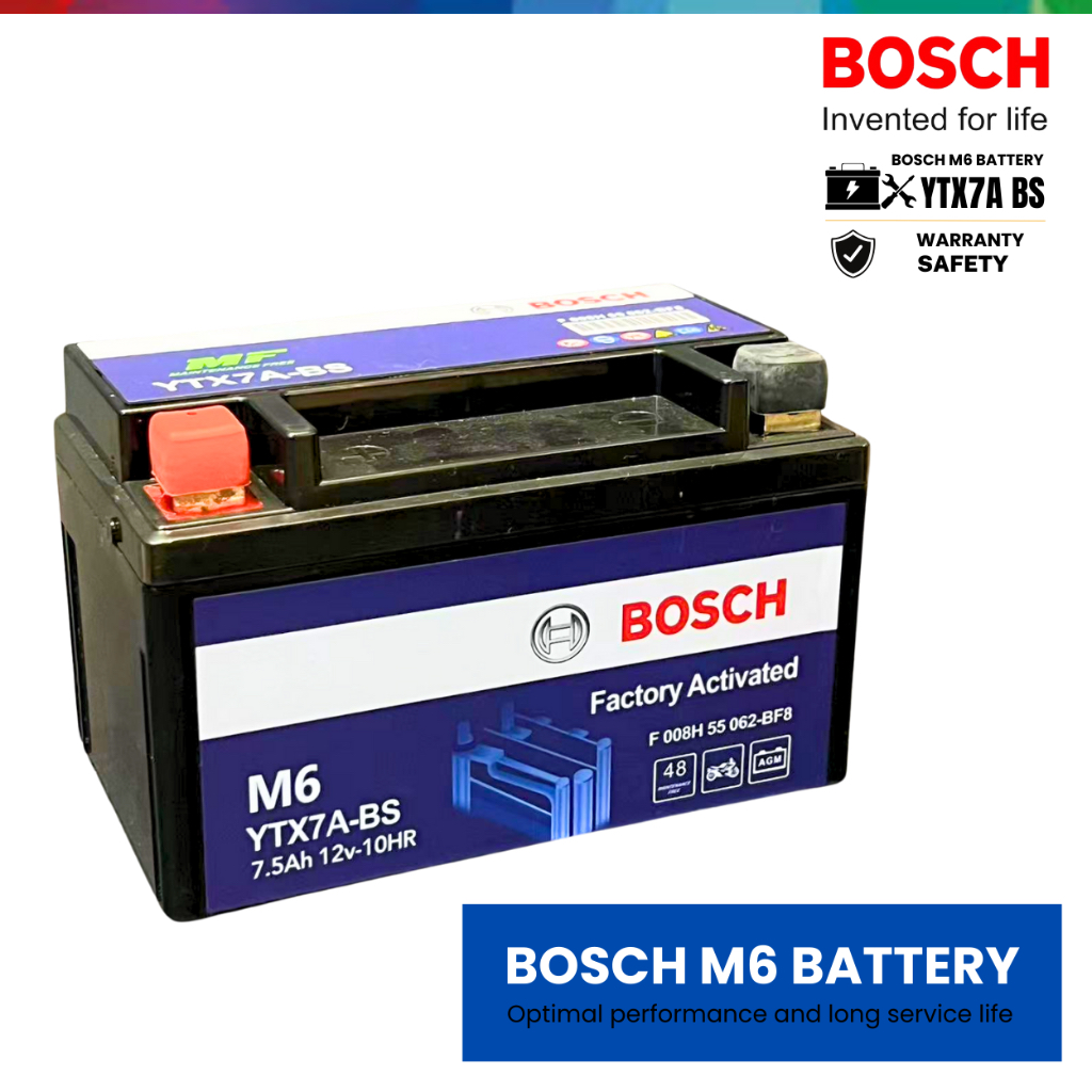 YTX7A BOSCH BATTERY GEL SYM VF3i 185 MOTORCYCLE KARISMA COMEL JET POWER ...