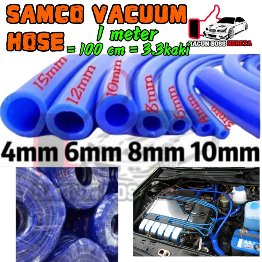 💥High Quality💥 Samco Sport Silicone Water/Vacuum Hose Blue (3MM,4MM,6MM,8MM,10MM)Car Engine ...