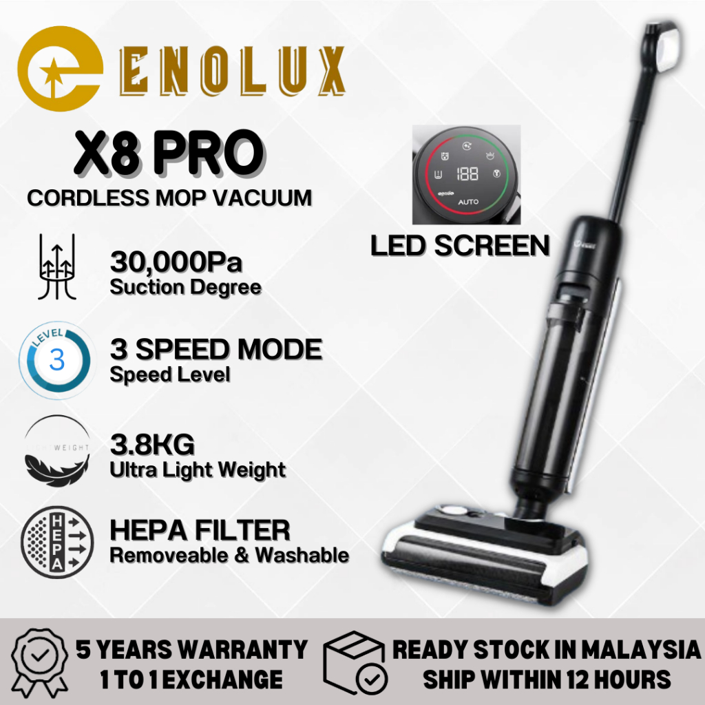 Enolux X-Series Cordless Vacuum Cleaner Wet And Dry Mop Vacuum Smart ...