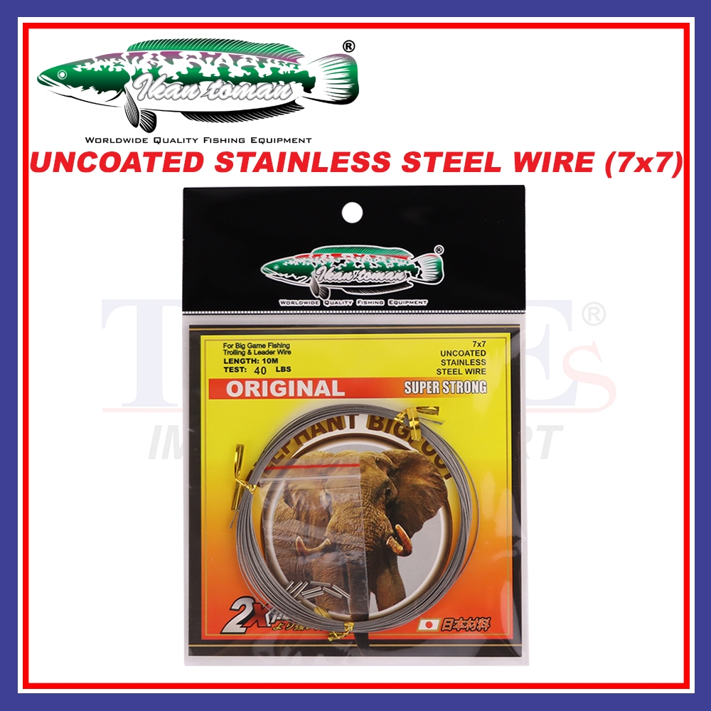 10M Ikan Toman Uncoated Wire Stainless Steel Wire 7x7 For Big Game ...
