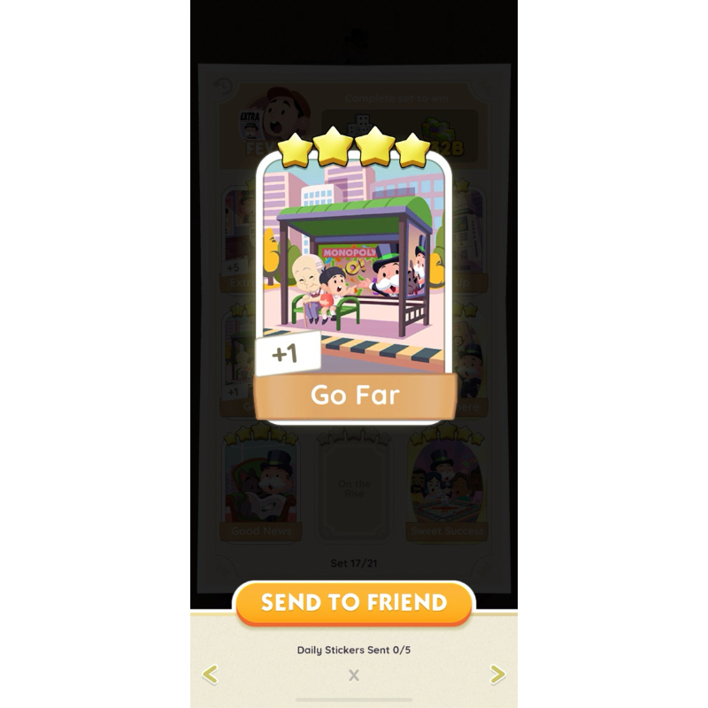 Monopoly Go Sticker ⭐️ 4star Go Far | Shopee Malaysia