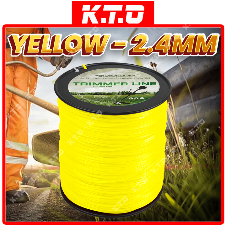 1 Roll Square Nylon 2.4mm / 3.0mm Grass Trimmer Line String 2kg / Tali Mesin Rumput / 割草绳 ...