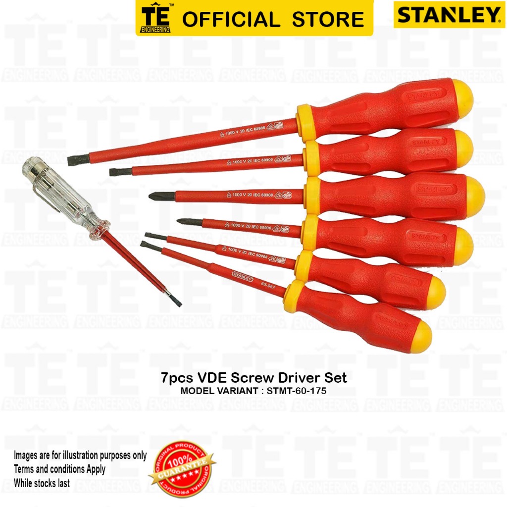 STANLEY 7pcs VDE Screw Driver Set (MODEL VARIANT : STMT60175) | Shopee ...