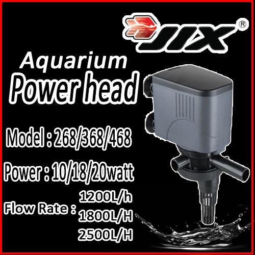 JIX POWER HEAD PUMP (JIX-168/268/368/468/568) Water Filter Fish Tank Submersible Aquarium Pump ...