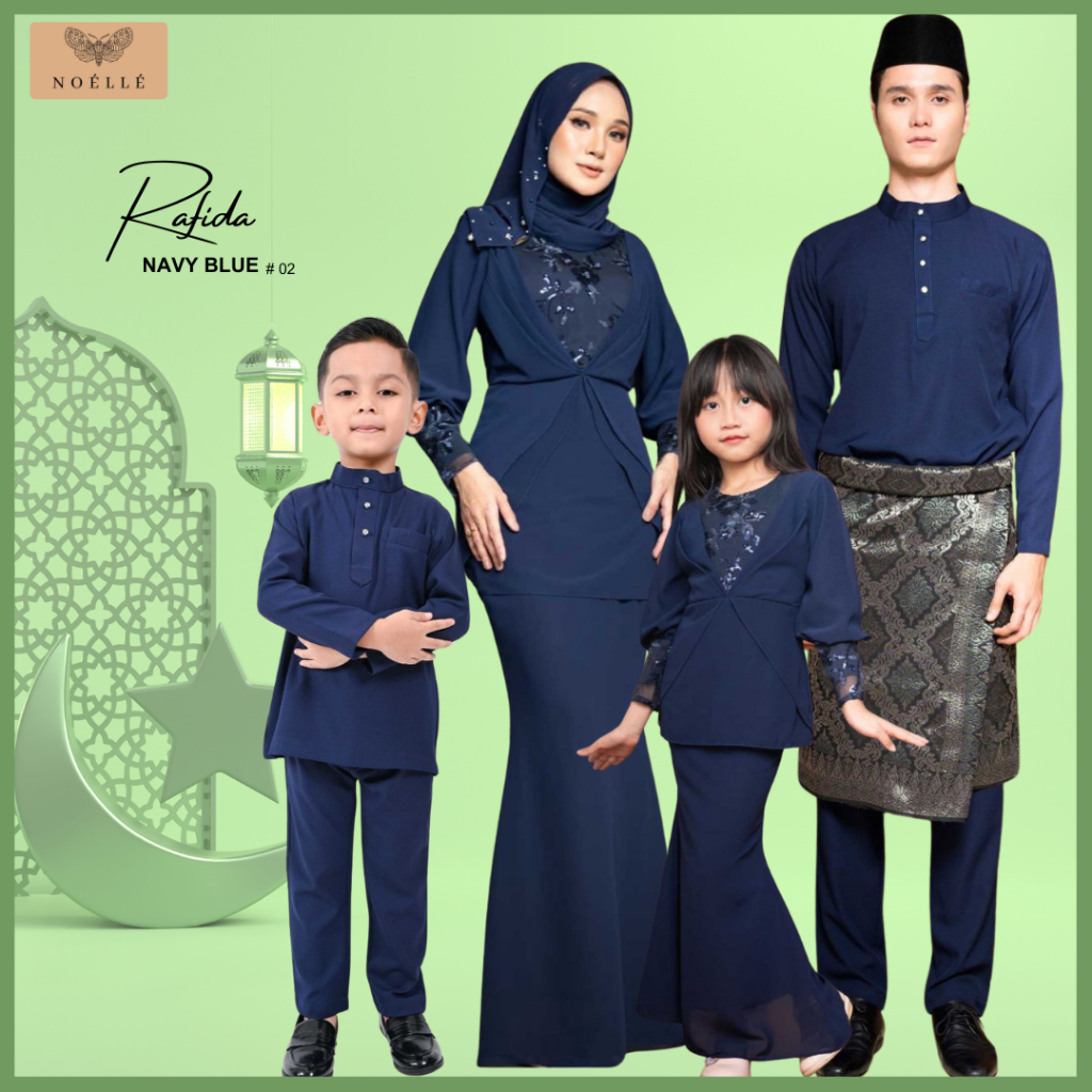 NOELLE Baju Raya Family Sedondon 2024 Baju Kurung Ibu Anak Baju Melayu ...