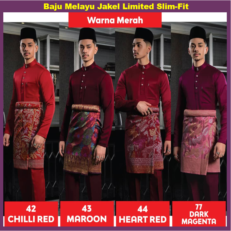 ZH Baju Melayu Jakel LIMITED Slim-Fit Jakel Baju Melayu Cutting Slim ...