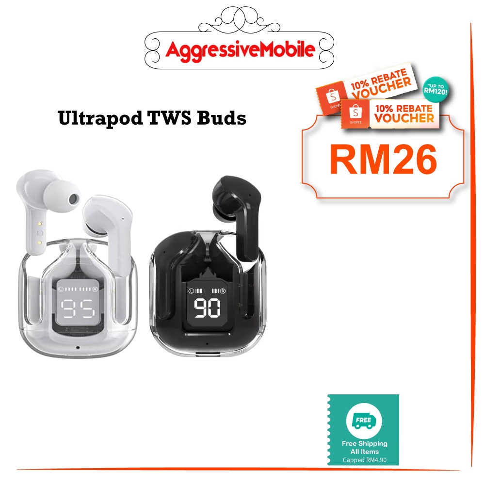 Power Ultrapods Max TWS Earbud, Bluetooth Earbuds with Display ...
