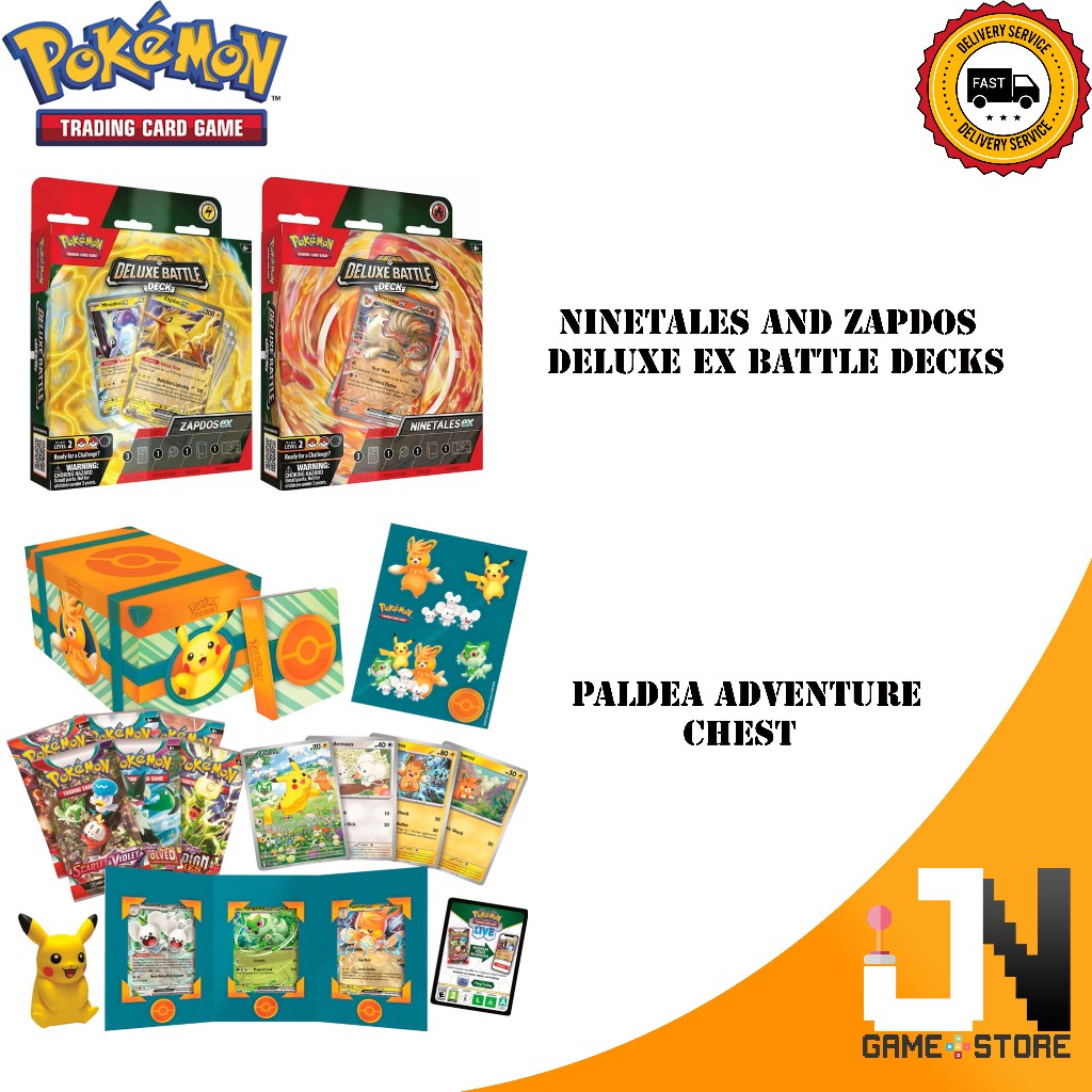 Pokemon TCG Paldea Adventure Chest / Ninetales and Zapdos Deluxe EX ...
