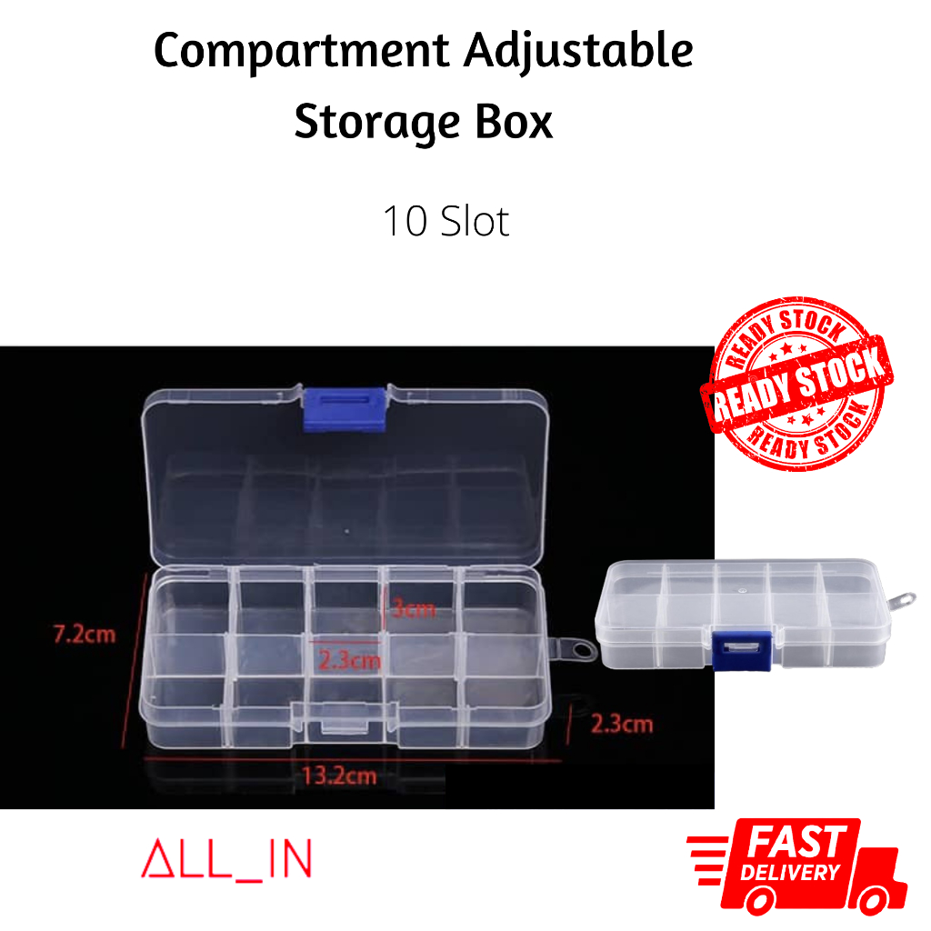 10 /15 / 18 / 24 / 36 Compartment Box Slot Storage Box Adjustable ...