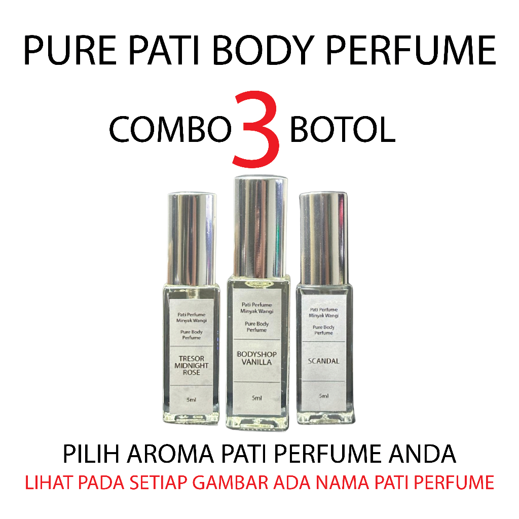 COMBO 3 , PURE PATI BODY PERFUME 5ml | Shopee Malaysia