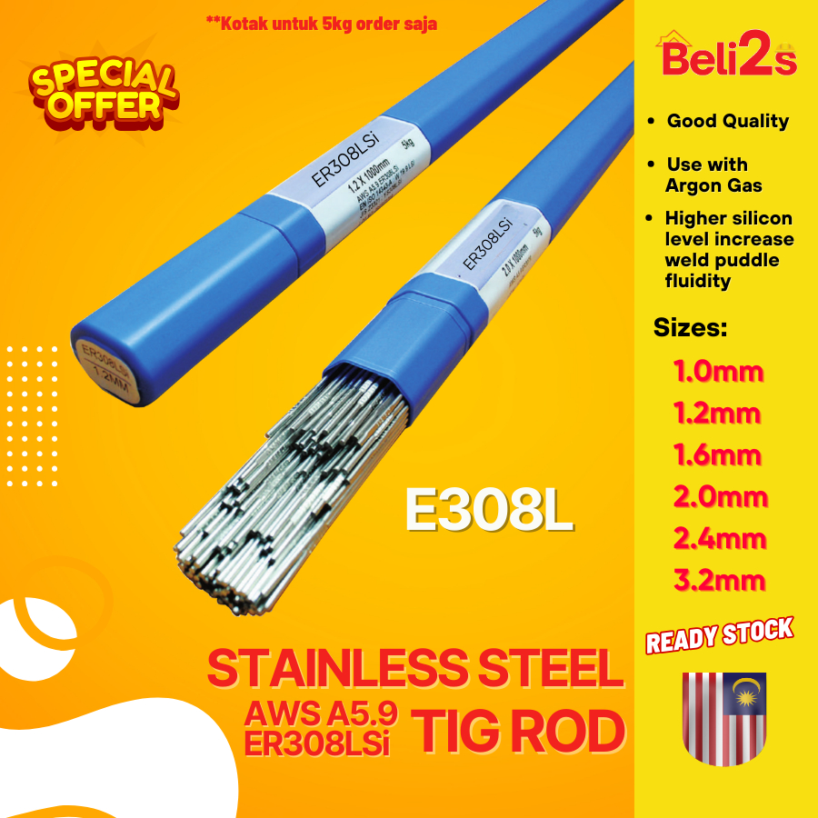 TIG Rod 308 Stainless Steel ER308LSi Welding Filler Rod 1.2 1.6 2.4 3.2 ...