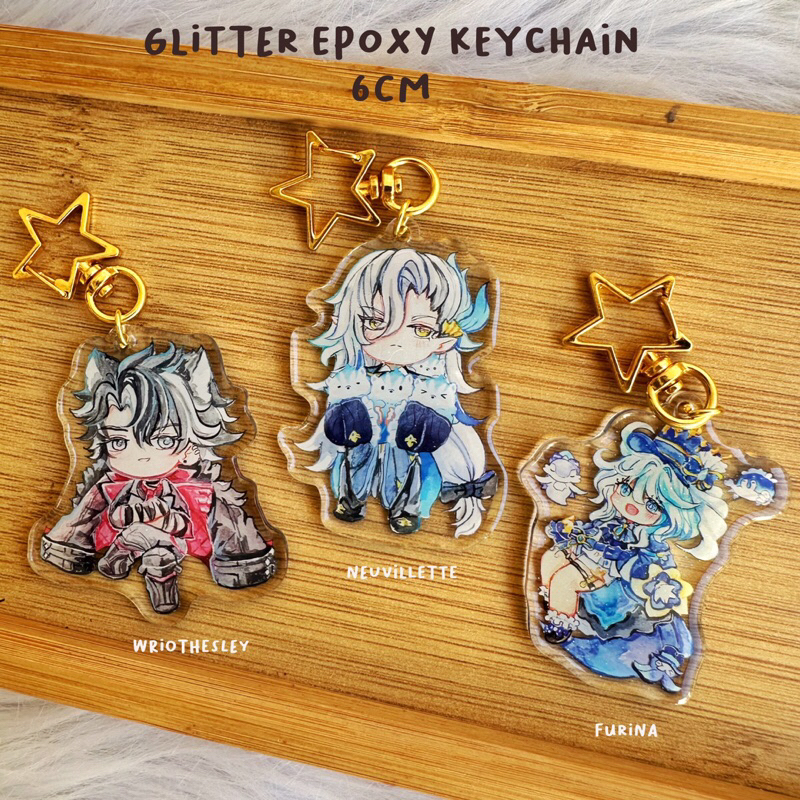 Genshin keychains Wriothesley,Neuvilette Otter,furina | Shopee Malaysia