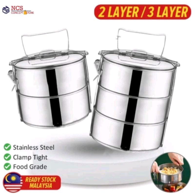 [READY STOCK] 14cm FOOD CARRIER Storage Container Multilayer Portable ...