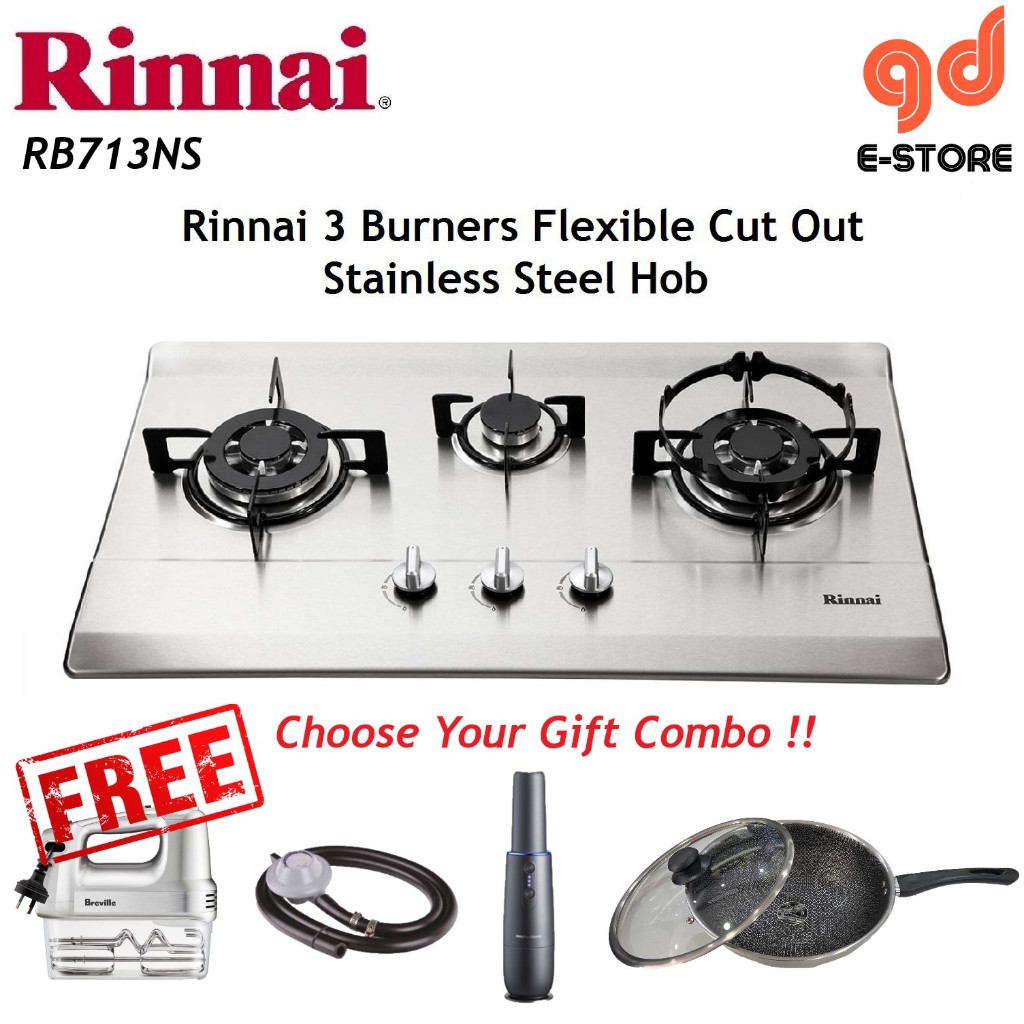 Rinnai RB-713N-S Built in Hob (Silver) RB713NS | Shopee Malaysia