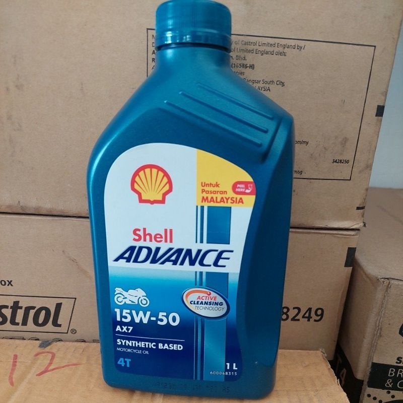 Shell AX7 4T Advance Synthetic Based 15W-50 (1 litre) for Motorcycle ...