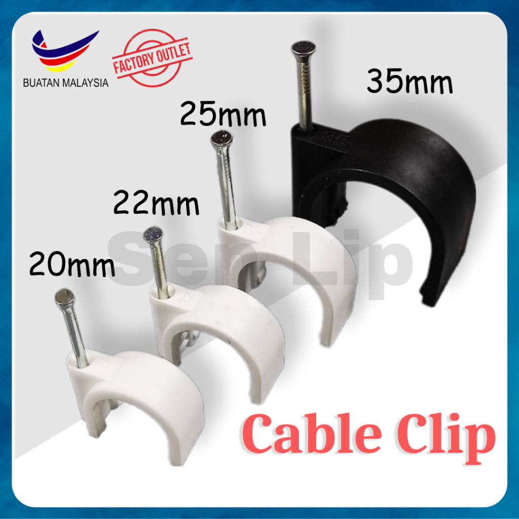 20mm, 22mm, 25mm, 35mm Cable Clip / PVC Pipe Wall Clip / Wire Clip / U ...