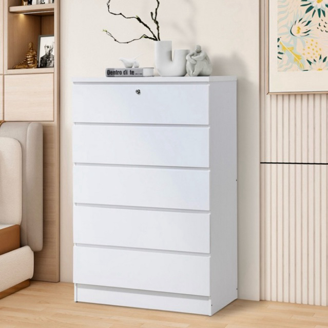 LUXE: Joe 5 layer Chest of Drawer with Lock | 5 Drawer Chest | Storage ...