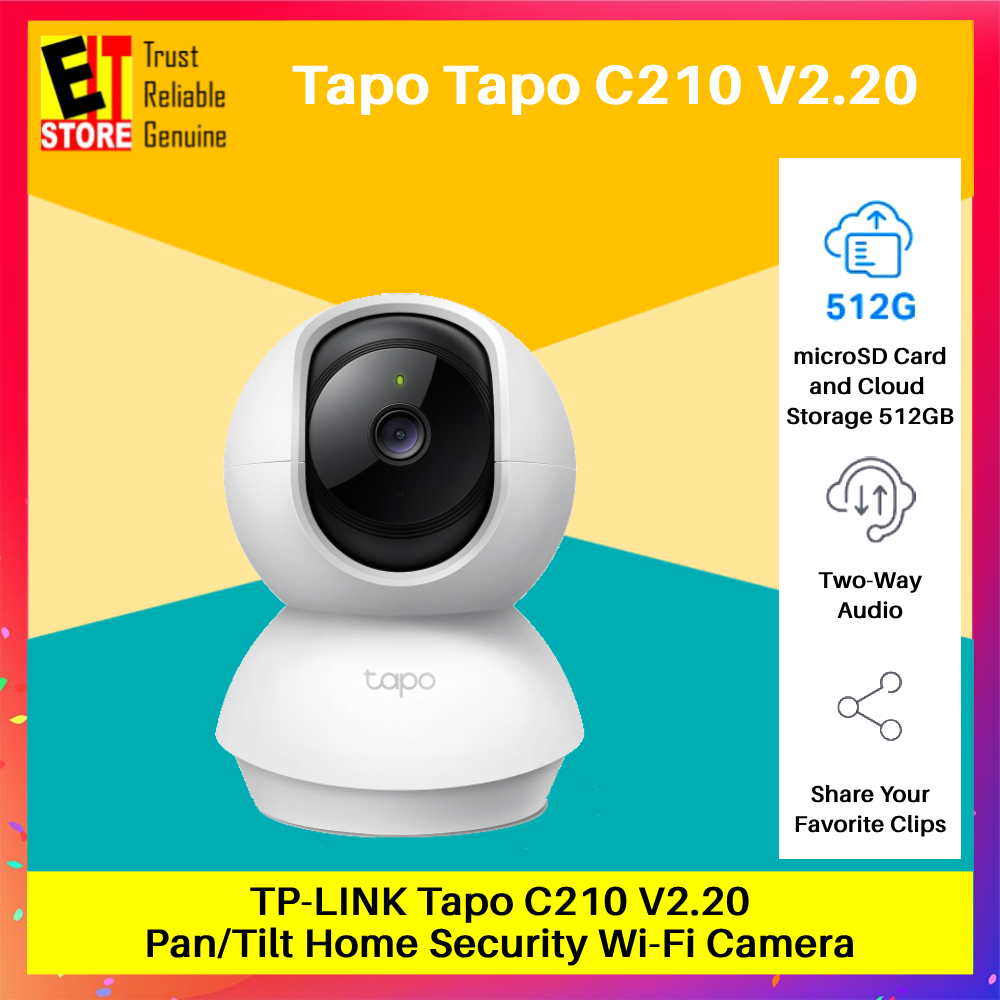 TP-LINK Tapo C210 Pan/Tilt Home Security Wi-Fi Camera + FREE 8GB MICRO SD (2yrs warranty ...