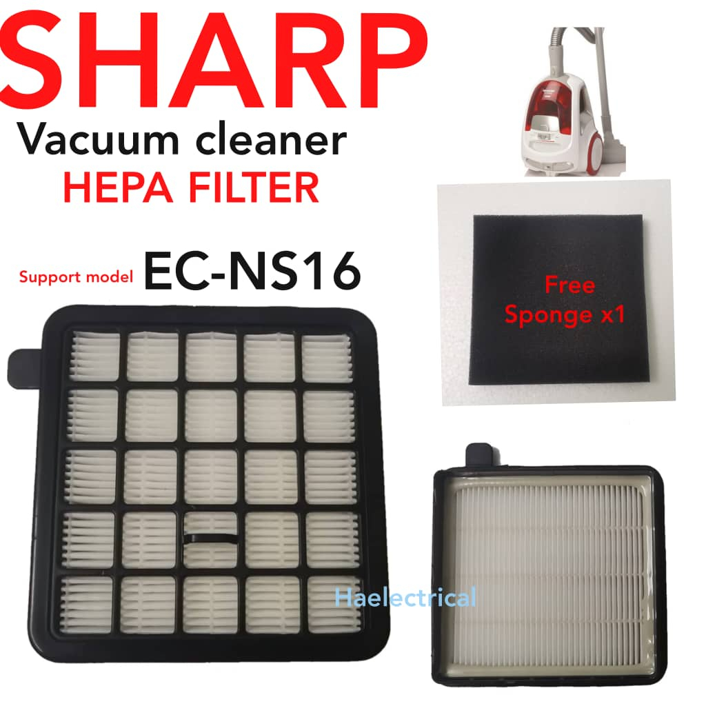 (OEM) Sharp Vacuum Cleaner Hepa Filter + Sponge ECNS16 / EC-NS16R ...