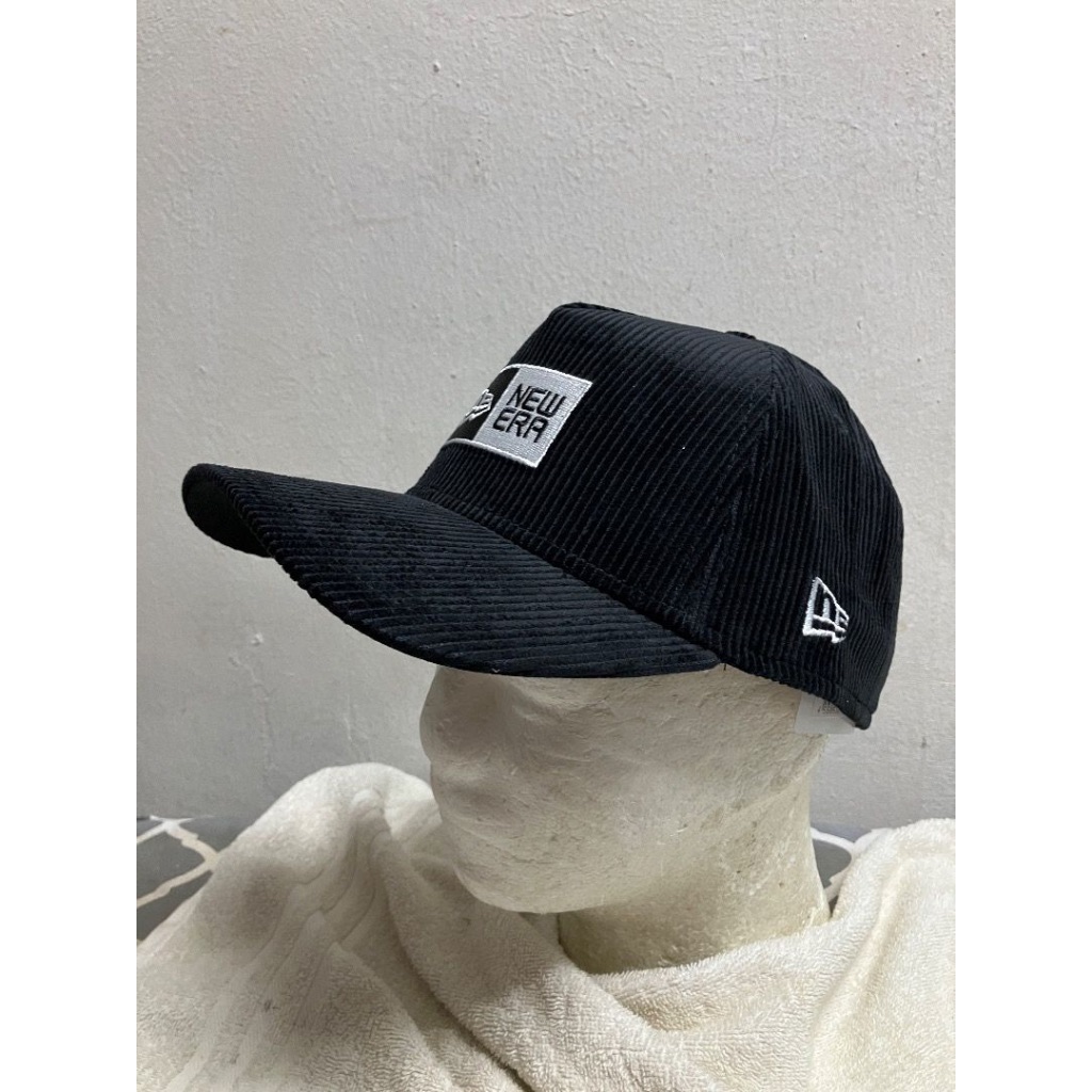 New Era 9 Forty A Frame Corduroy NE Box Logo Black Cap Jepun release ...