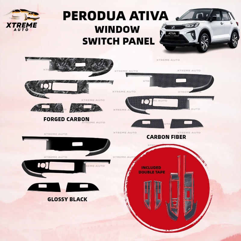 XTREME AUTO Perodua Ativa car window switch panel frame cover | Shopee ...
