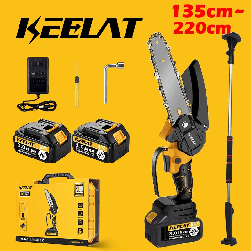 KEELAT KEC004 Mini Chainsaw Battery 6 Inch Cordless Cutter Machine ...