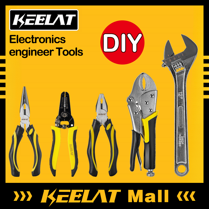 KEELAT Tools Combination Pliers Vise Grip Round Long Nose Pliers Wire ...