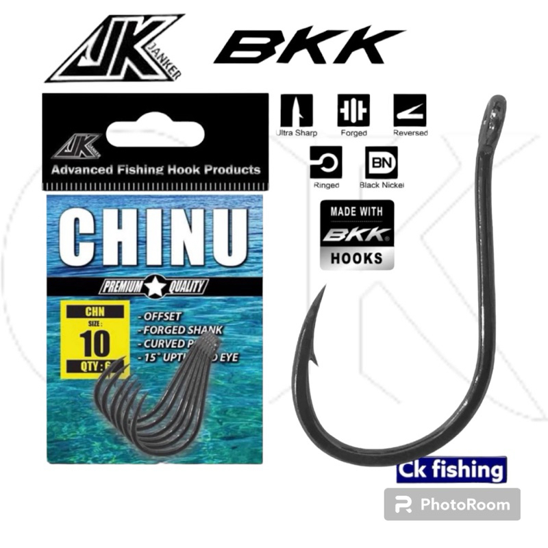 JK JANKER Chinu Fishing Hook Size #6 to #12 Black Nickel Ultra Sharp ...