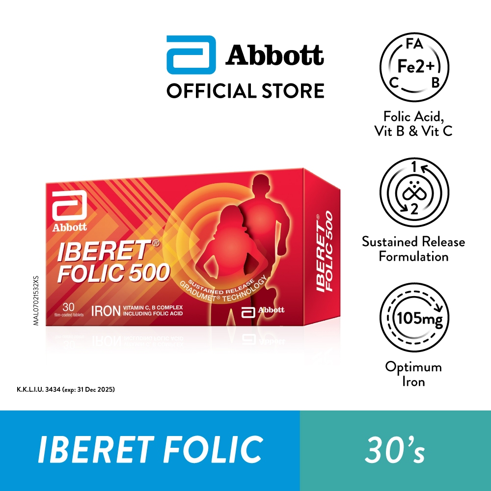 Abbott Iberet-Folic 500 (30's) | Shopee Malaysia