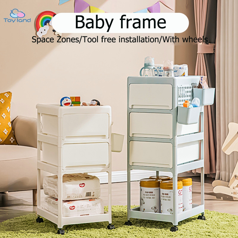 COD 2/3/4 Layers Multipurpose Storage Rack Trolley With Wheels Maternal ...